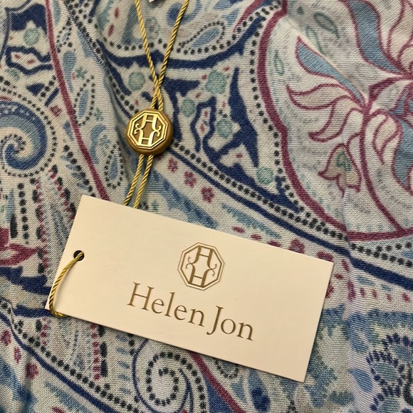 Helen Jon | Tops | Helen Jon La Plage Kimono Nwt Ml Blues Burgundy ...